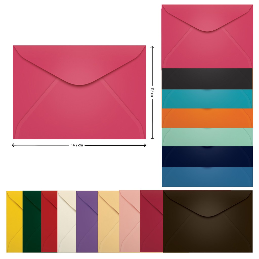 Envelope Carta Cores kit c/12 Un 11,4x16,2cm 80g Scrity - Paixão por ...