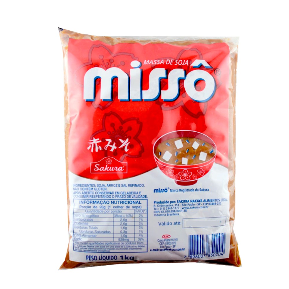 Missoshiro Saudável de Massa de Soja Misso Aka Sakura 1kg - Tetsu ...
