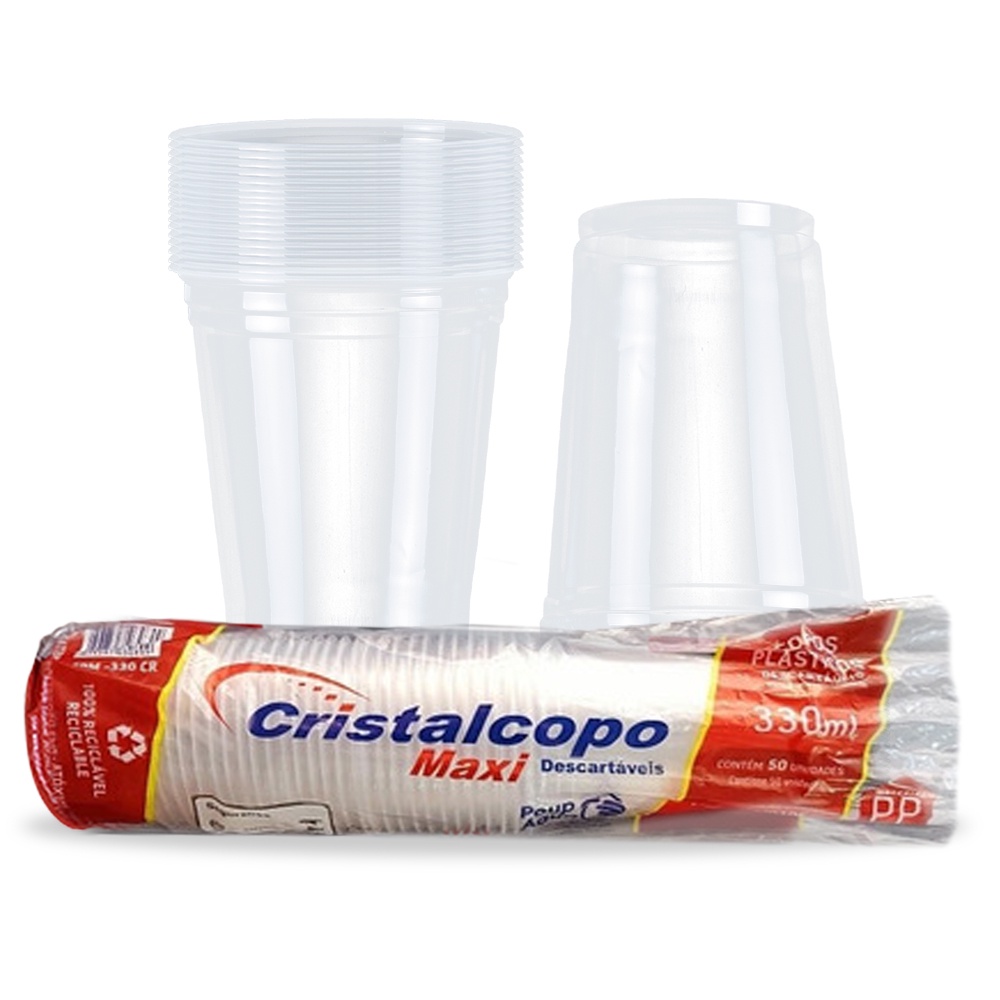 Copo Transparente Liso PP Bebidas Drinks 330ml Pacote 50un | Shopee Brasil