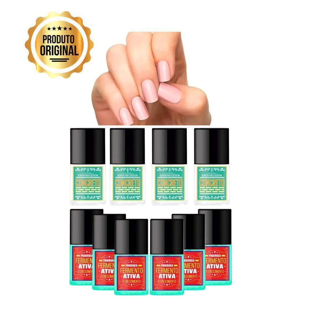 KIT Base De Unha Fortalecedor De Unhas - 25 concreto e 25 fermento ...