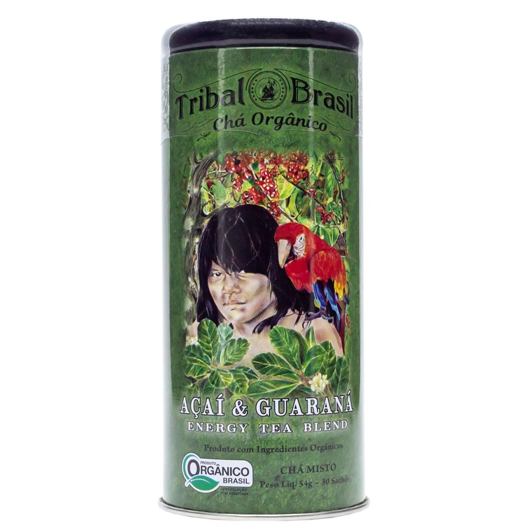 Chá Açaí Com Guaraná Orgânico Lata C/ 30 Sachês De 1,8G Tribal Brasil ...
