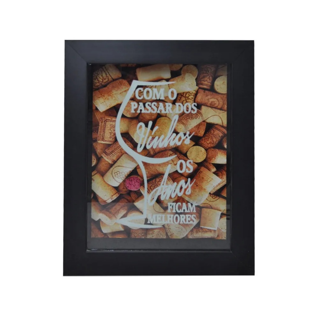 Quadro Porta Rolha de Vinho Moldura de Madeira Tampa de Vidro Quadro ...