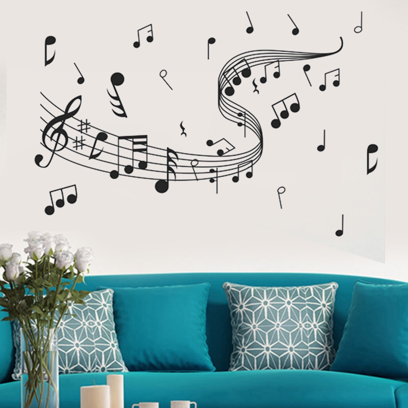 Notas Musicais Removíveis Banda Sala De Música Autocolantes De Parede ... Notas Musicais Removíveis Banda Sala De Música Autocolantes De Parede ...