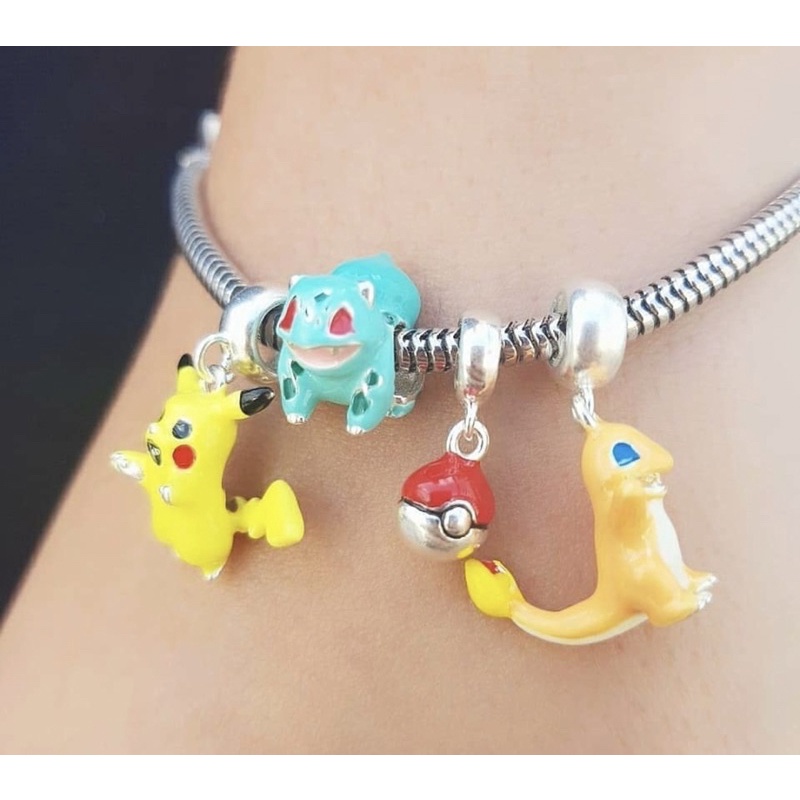 berloque Pokemon banhado a prata 925 / envernizado/ resinado alta ...