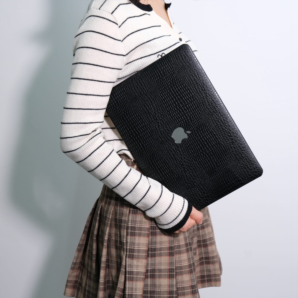 Capa para MacBook elegante capa de couro com estampa de crocodilo para ...