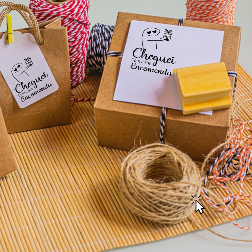 CARIMBO Flork CHEGUEI COM A SUA ENCOMENDA para embalagens | Shopee Brasil