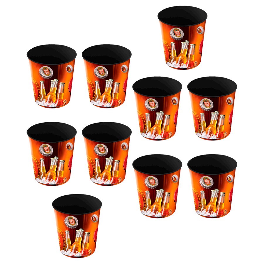 Kit 10 Baldes Para Gelo 10L Plastico Label Laranja | Shopee Brasil