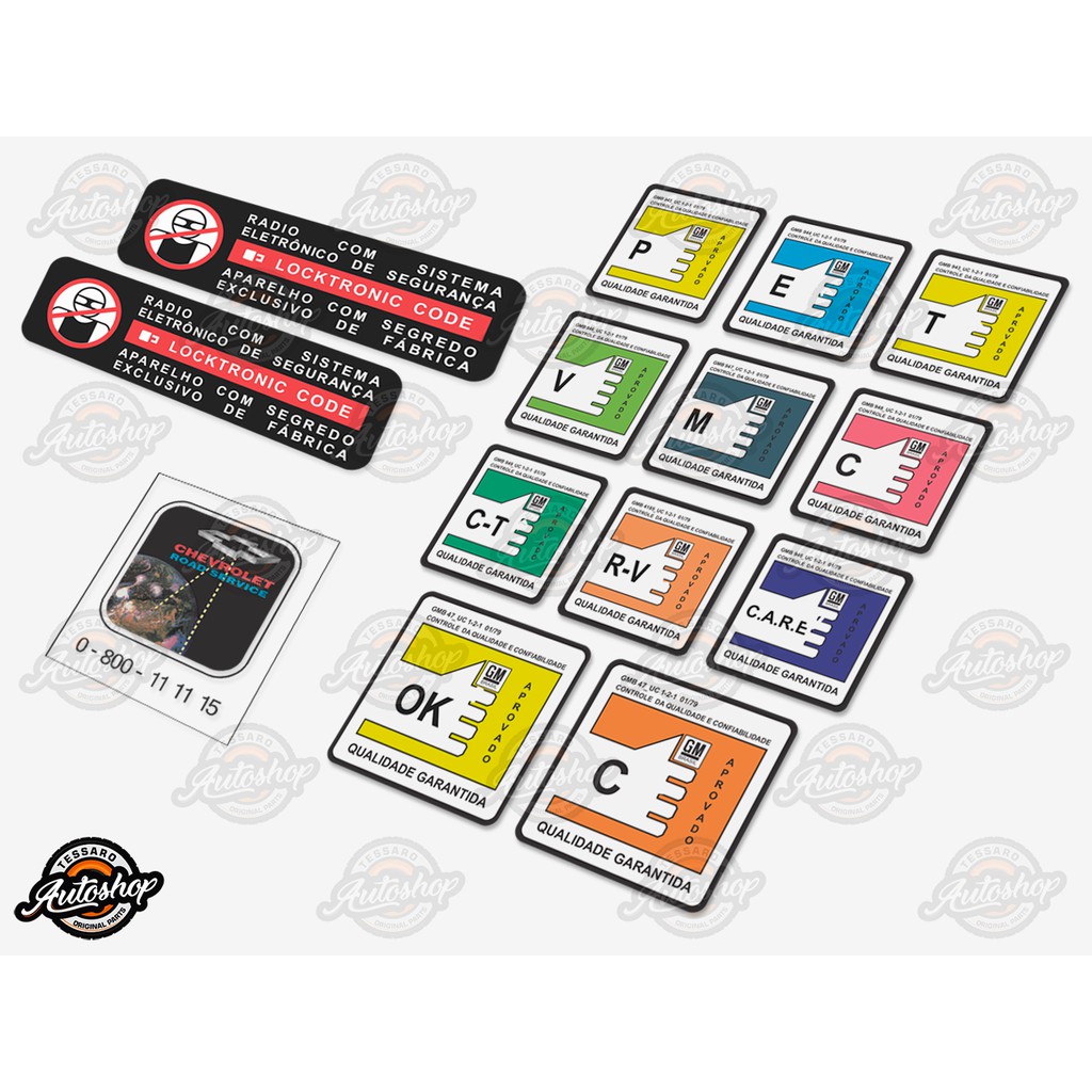 Kit Adesivo Controle de Qualidade Gm OK + Road Service + Radio ...