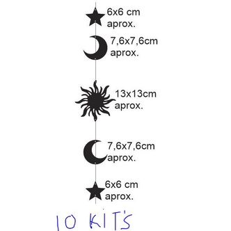 10 kits sol e lua mdf | Shopee Brasil