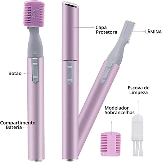 Depilador Aparador Feminino Facial Pelos Sobrancelhas Nariz. | Shopee Brasil