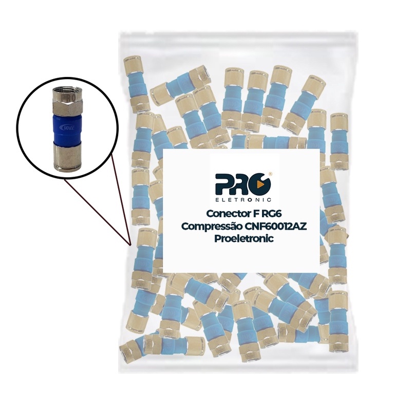 Conector F RG06 Compressão - Alta Qualidade | Shopee Brasil