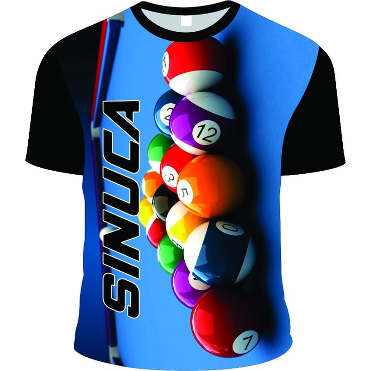 Camiseta sinuca bolas coloridas jogo mesa personalizada | Shopee Brasil