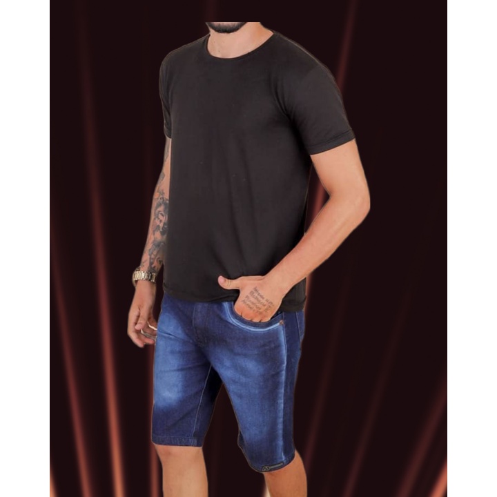 kit De 3 Bermuda Jeans Masculina Com Lycra ,Varias Cores e Modelo ...