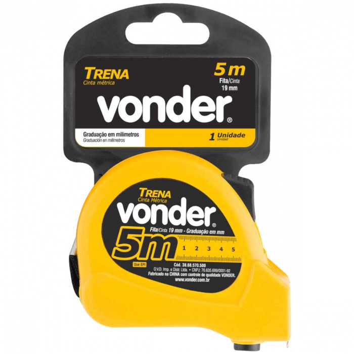 Trena 3m x 12,5mm / Trena 5m x 19mm resistente/profissional com trava ...