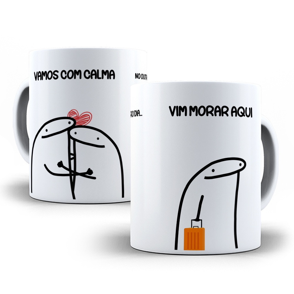 Caneca Flork Vamos Com Calma Vim Morar Aqui Bento Meme Divertida ...
