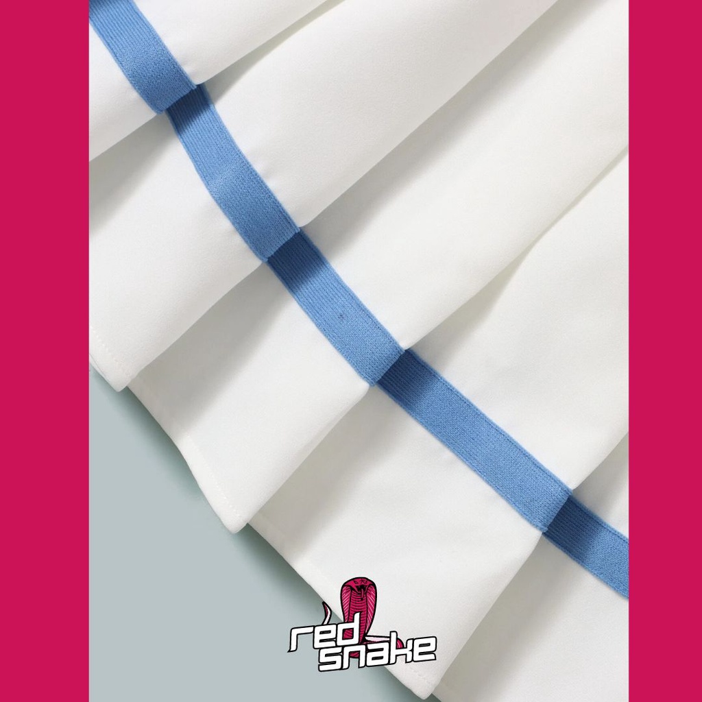 Saia Colegial Pregueada Cintura Alta Cosplay Branca Com Listra Kpop ...