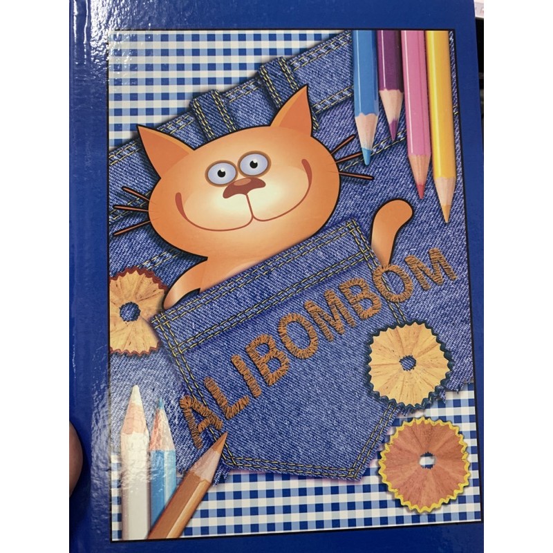 Caderno Sem Pauta Alibombom Azul Capa Dura Grande 80 folhas Grande ...