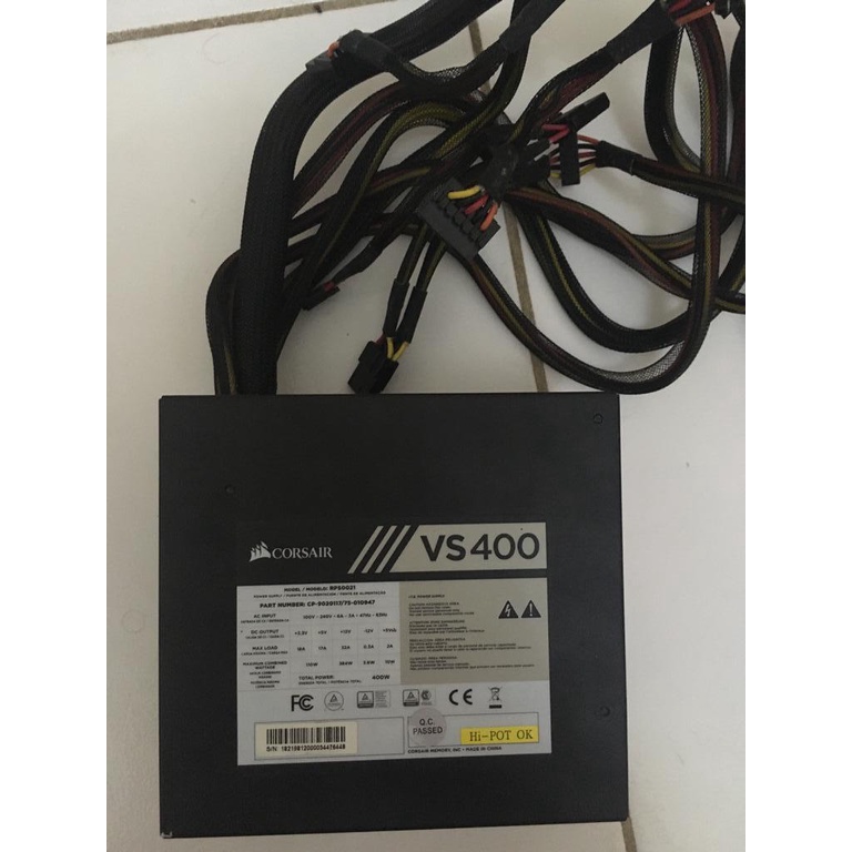 Fonte Corsair VS Series VS400 400 Watt | Shopee Brasil