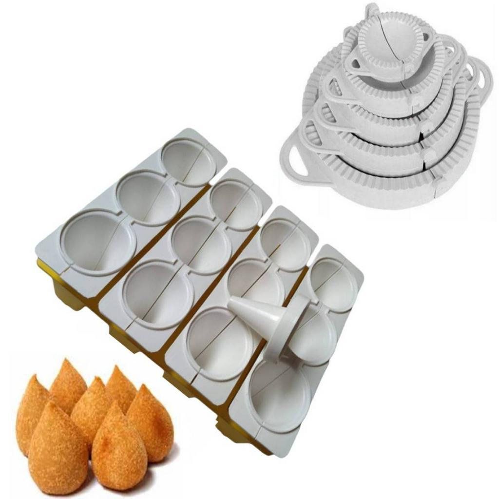 Forma Salgados Modelador Faz 12 Coxinhas Grande Padaria + 5 Molde ...