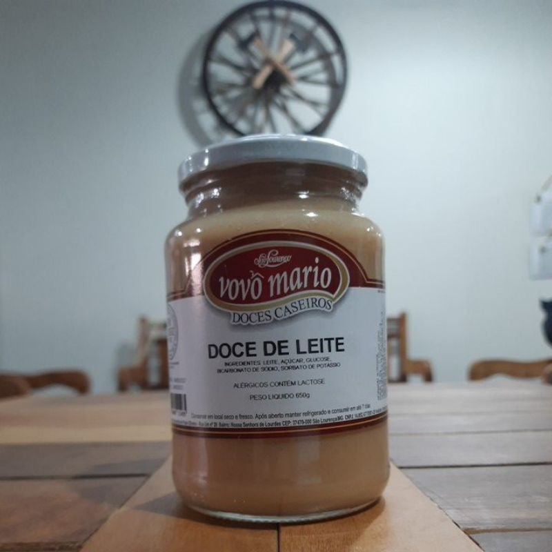 Doce de leite puro 650gr Vovô Mário | Shopee Brasil