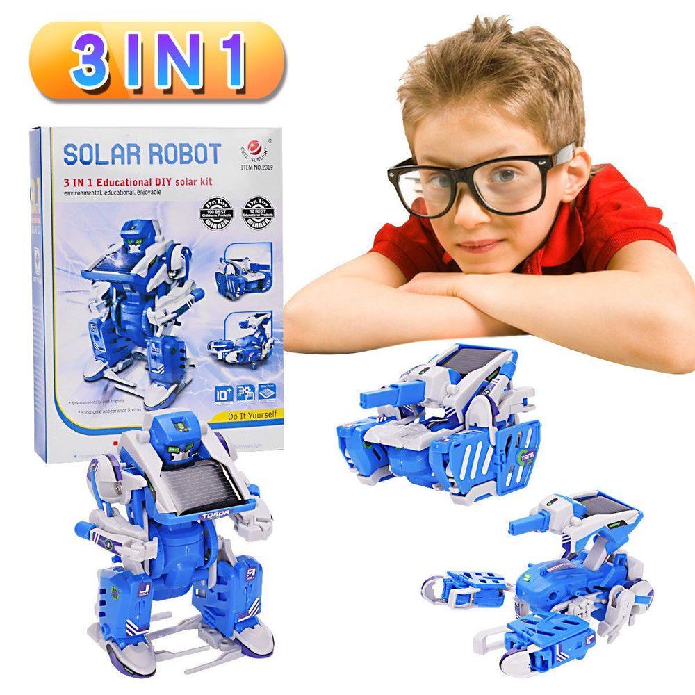 KIT ROBO SOLAR ROBOTICA 3 EM 1 TRANSFORMERS EDUCATIVO BRINQUEDO DE ...