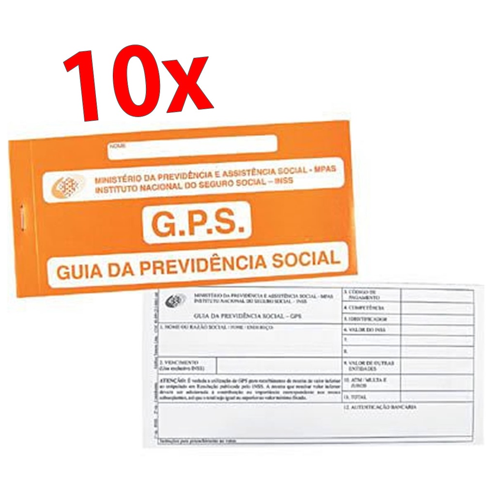 10x Carne GPS INSS GUIA DA PREVIDÊNCIA SOCIAL | Shopee Brasil