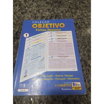 Apostila Curso Objetivo Fichas Resumo | Shopee Brasil