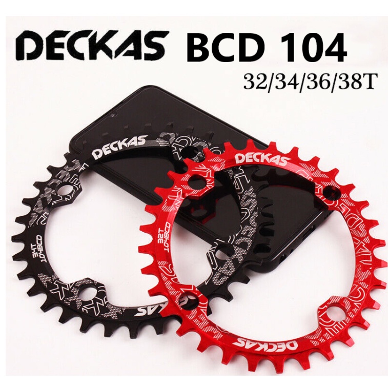 Coroa Única Bike Bcd 104 Deckas Narrow Wide 38 - 36 - 34 - 32 Dentes ...
