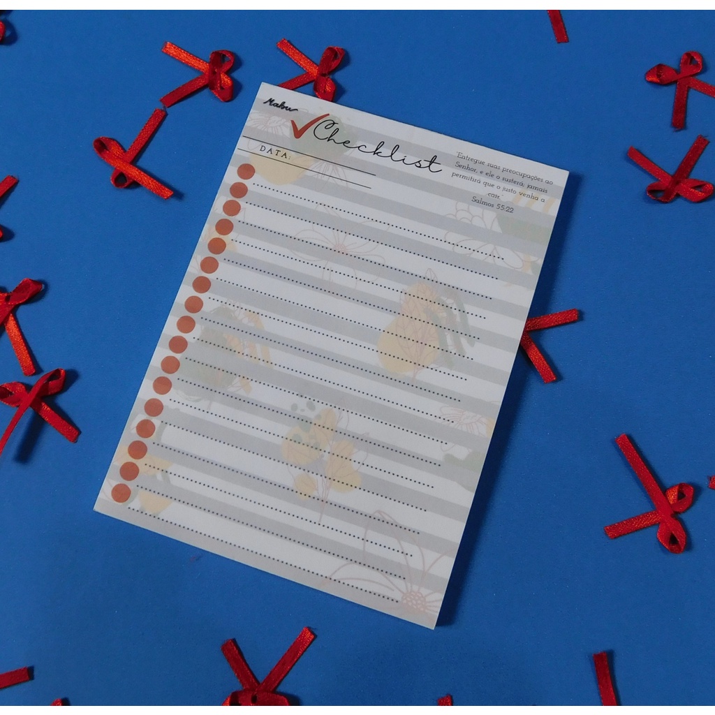 Planner Checklist Listrado Floral Bloco De Anota o Shopee Brasil