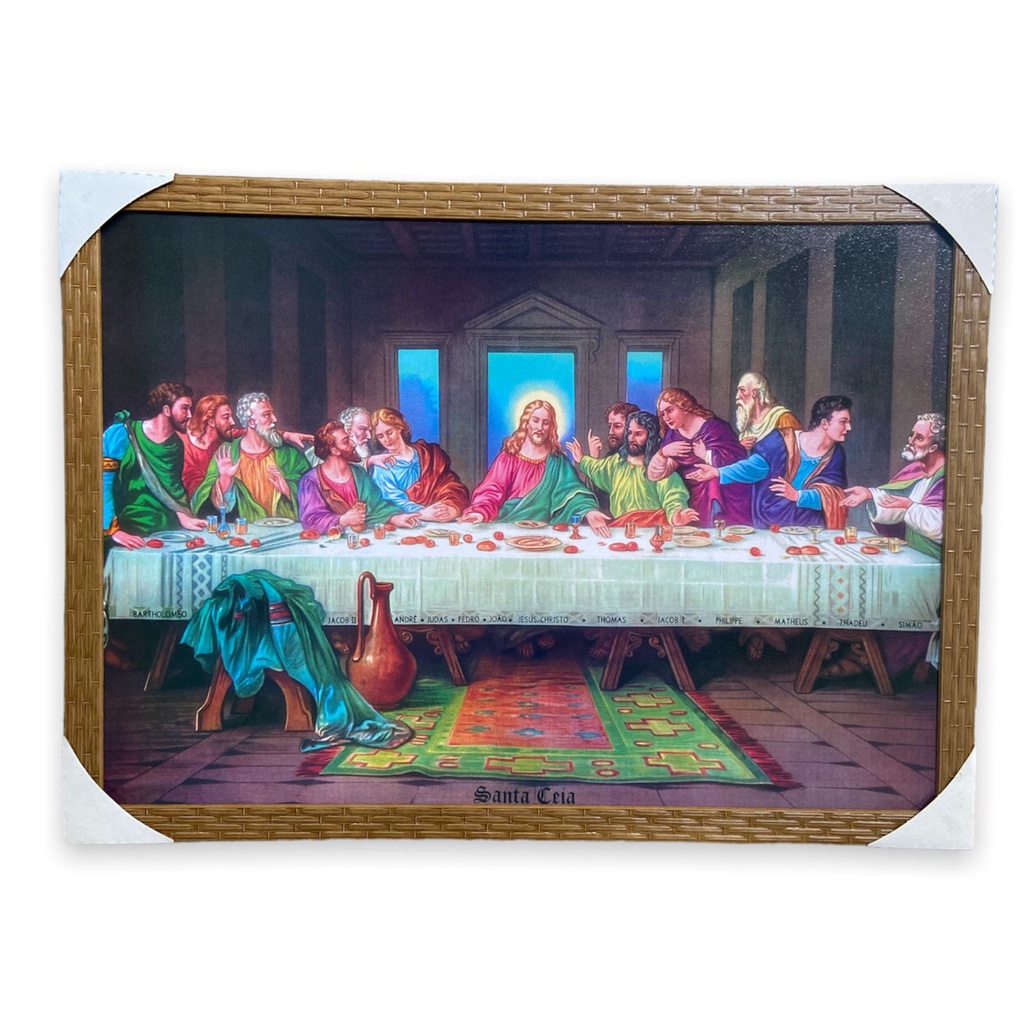 Quadro Santa Ceia Decorativo Grande 70x50cm | Shopee Brasil