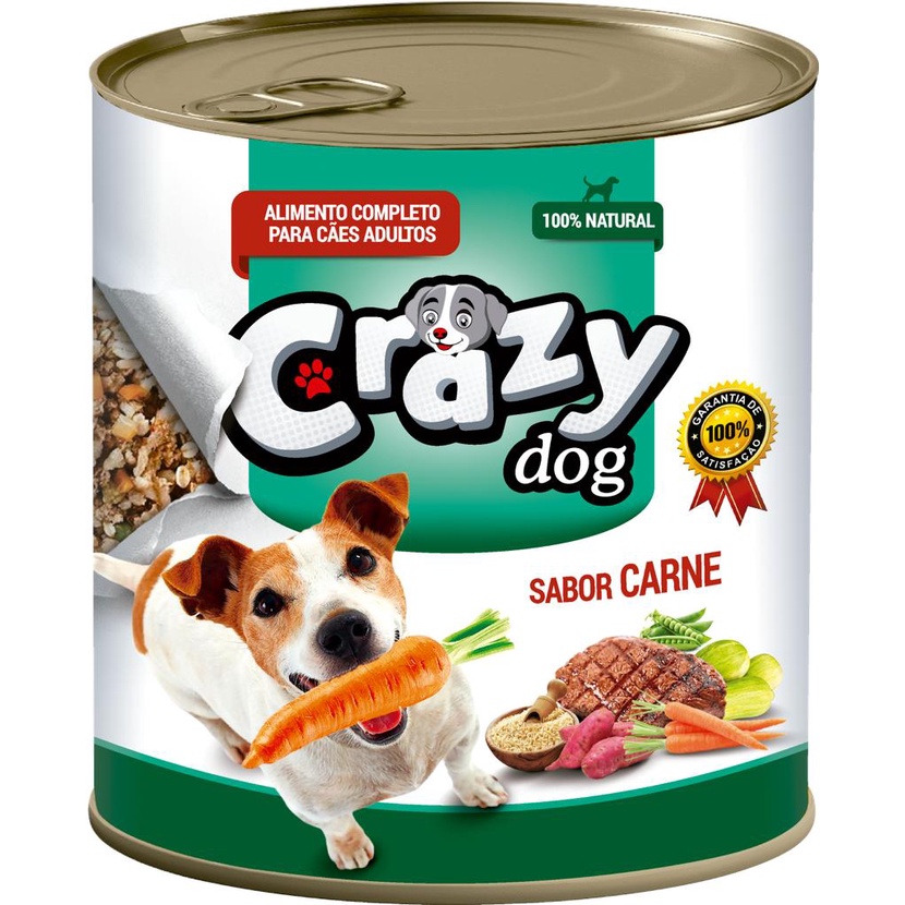 Ração Lata Úmida Cão Carne Crazy Pet | Shopee Brasil
