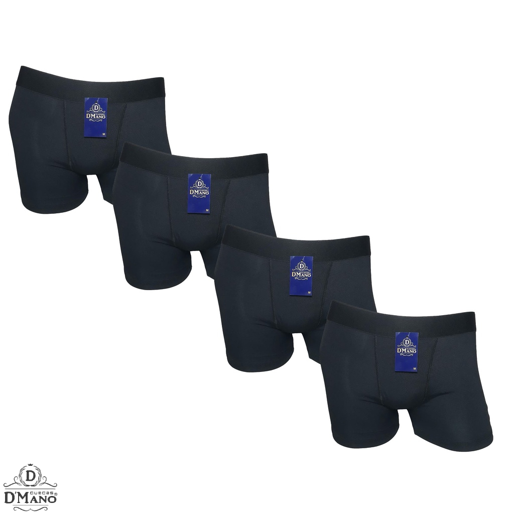 kit 4 Cueca Cuecas Box Boxer Lisa Toda Preta romantic | Shopee Brasil