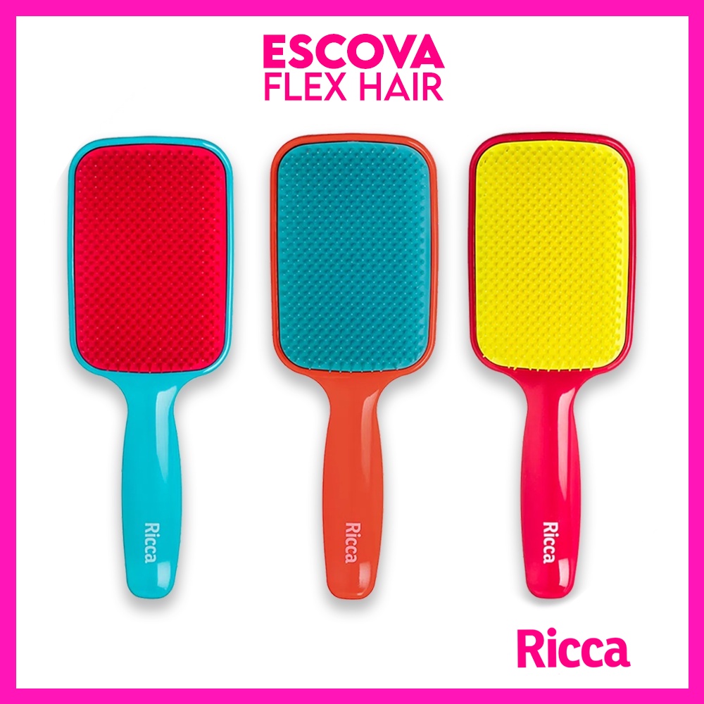 Escova Flex Hair Ricca | Shopee Brasil