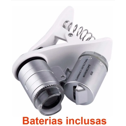 Mini Microscópio Lupa Metal 60x Com Leds E Baterias Inclusa | Shopee Brasil