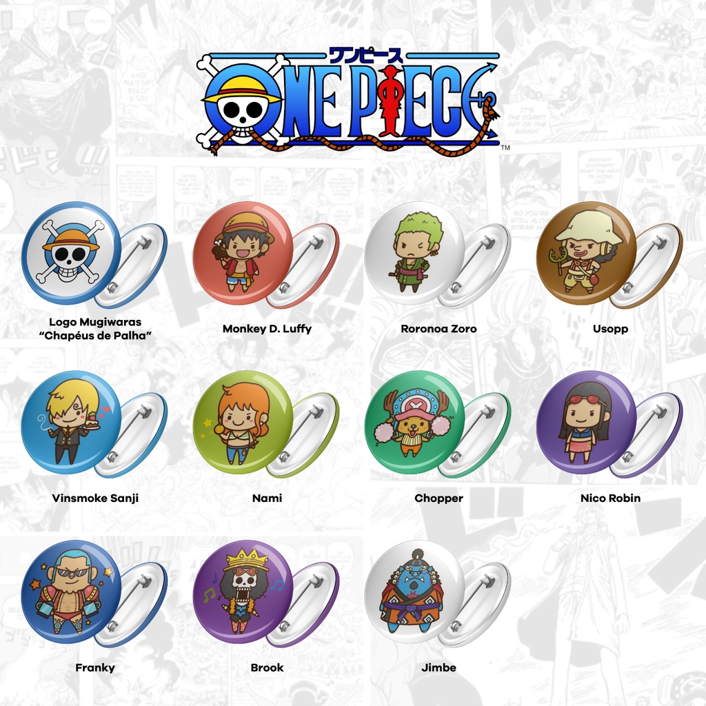 Bottons de One Piece: 2,5cm/4,5cm | Shopee Brasil