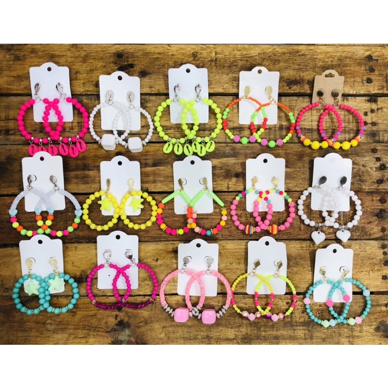 10 Pares de Brincos de Miçanga Colorido / Argola de Miçangas Revenda ...