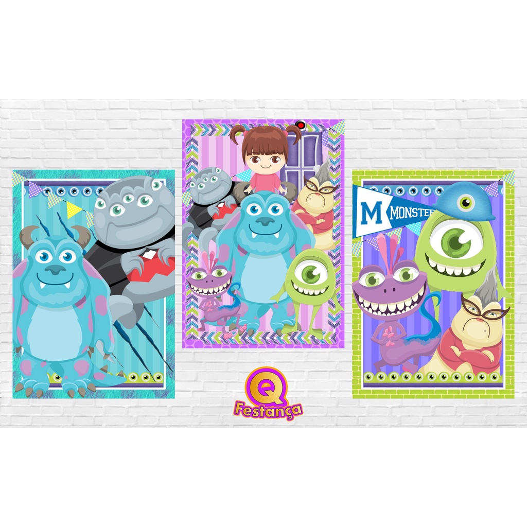 Poster Monstros S.A. 30x40cm - KIT COM 3 POSTER | Shopee Brasil