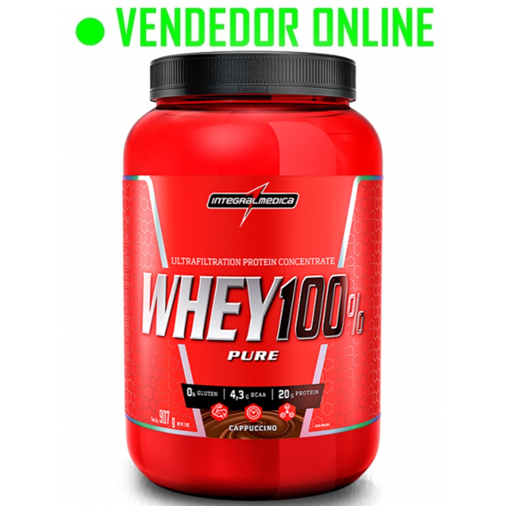 Whey Protein 100% Pure 907g Integral Medica - Pote Original | Shopee Brasil