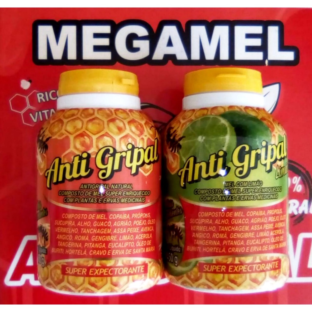 12UND Xarope Antigripal Natural Mega Mel 450g - Super Expectorante ...