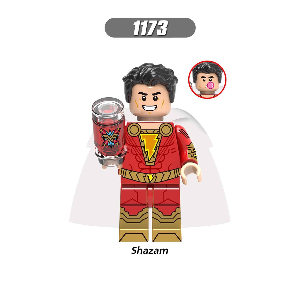 Mini Figuras Shazam Freddy Freeman Preto Adão Pedro Pena Darla Dudley ...