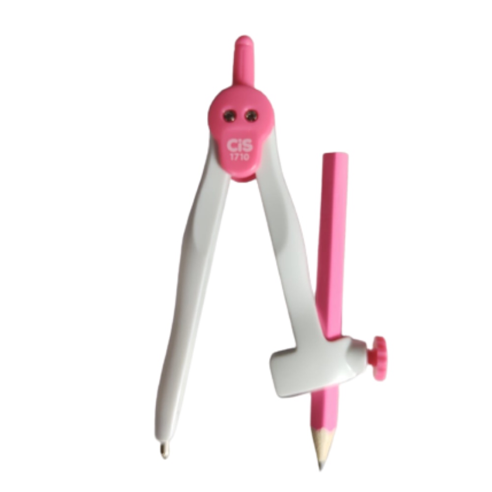 Compasso Escolar Plástico Com Lápis Rosa 1710 Cis | Shopee Brasil