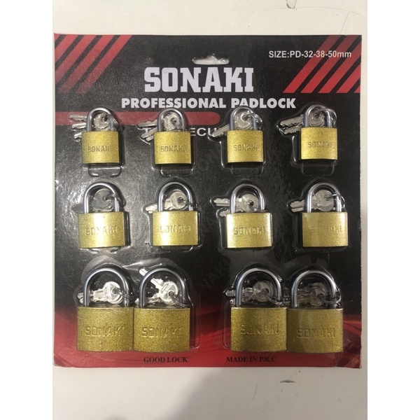 Cartela de cadeado Sonaki 32x38x50mm | Shopee Brasil