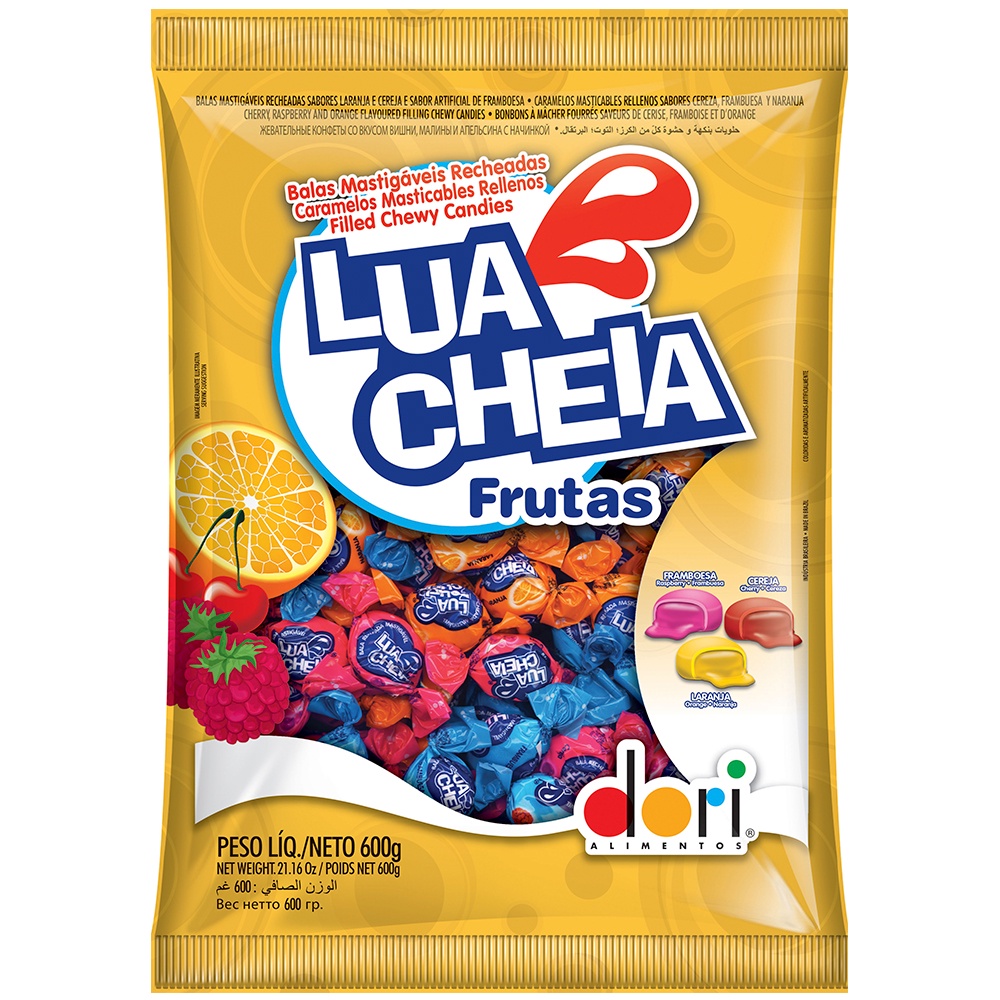 Bala Lua cheia sabores frutas 600G Dori | Shopee Brasil