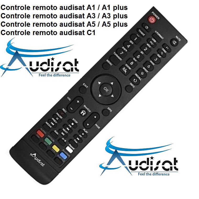 Controle remoto receptor Audisat A3 HD pronta entrega | Shopee Brasil