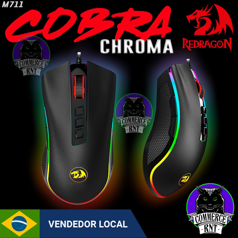 Mouse Gamer Cobra Chroma M711 - Redragon - 10000Dpi - Sensor PMW3325 ...