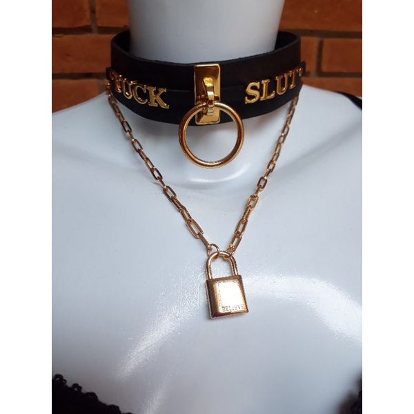 Coleira Colar Choker BDSM Unissex Personalizada com Nome | Shopee Brasil