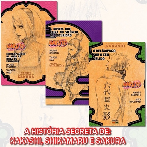 Novel Livro A História Secreta de Kakashi - Shikamaru - Sakura - Konoha (volumes avulsos ...
