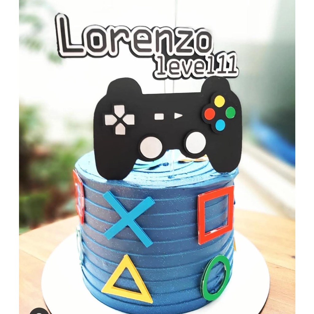 TOPO DE BOLO VIDEO GAME TOPPER PERSONALIZADO JOGADOR CONTROLE PLAY ...