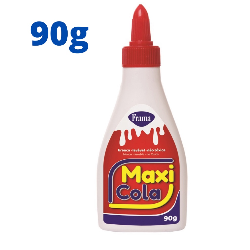 Cola Escolar Branca 90g Unitária ou Pacote com 6 Unidades Maxi Cola ...
