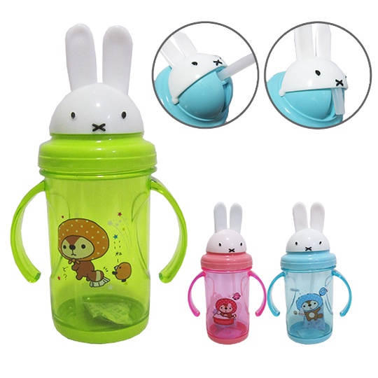 COPO BABY COM TAMPA E CANUDO + ALCA DE PLASTICO COLORS 225ML | Shopee ...